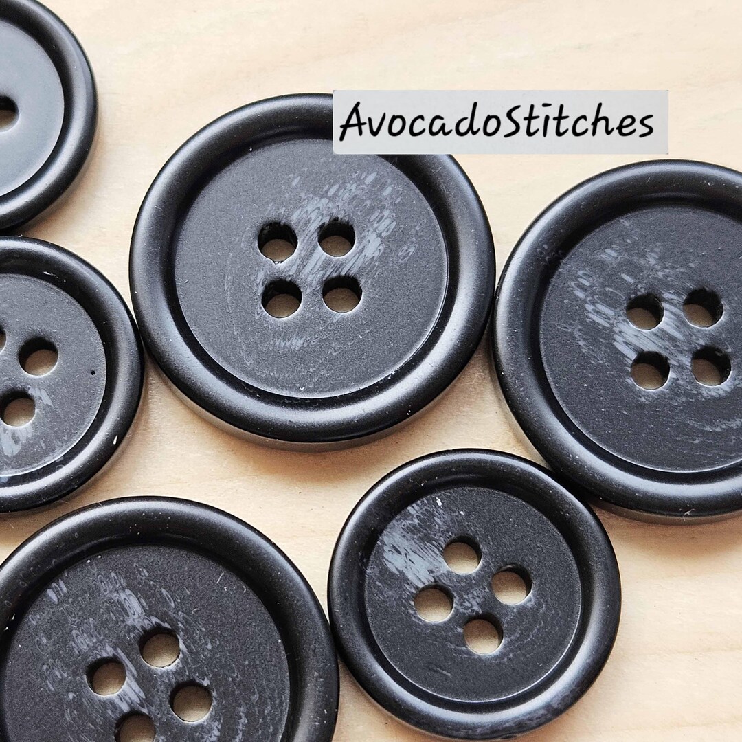 RESIN Black Onyx / 18-23mm / Resin Buttons / Sewing Buttons - Etsy