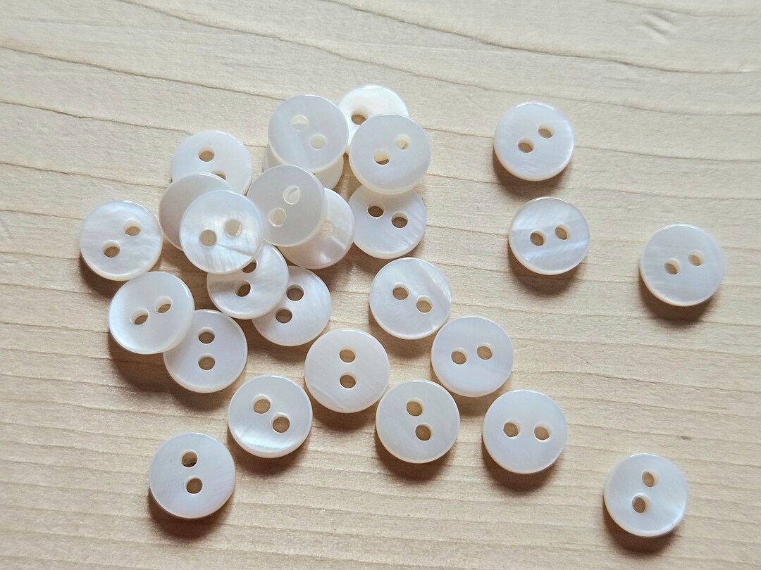7mm 10 Buttons Mini White Sea Shell Buttons / Mother of - Etsy