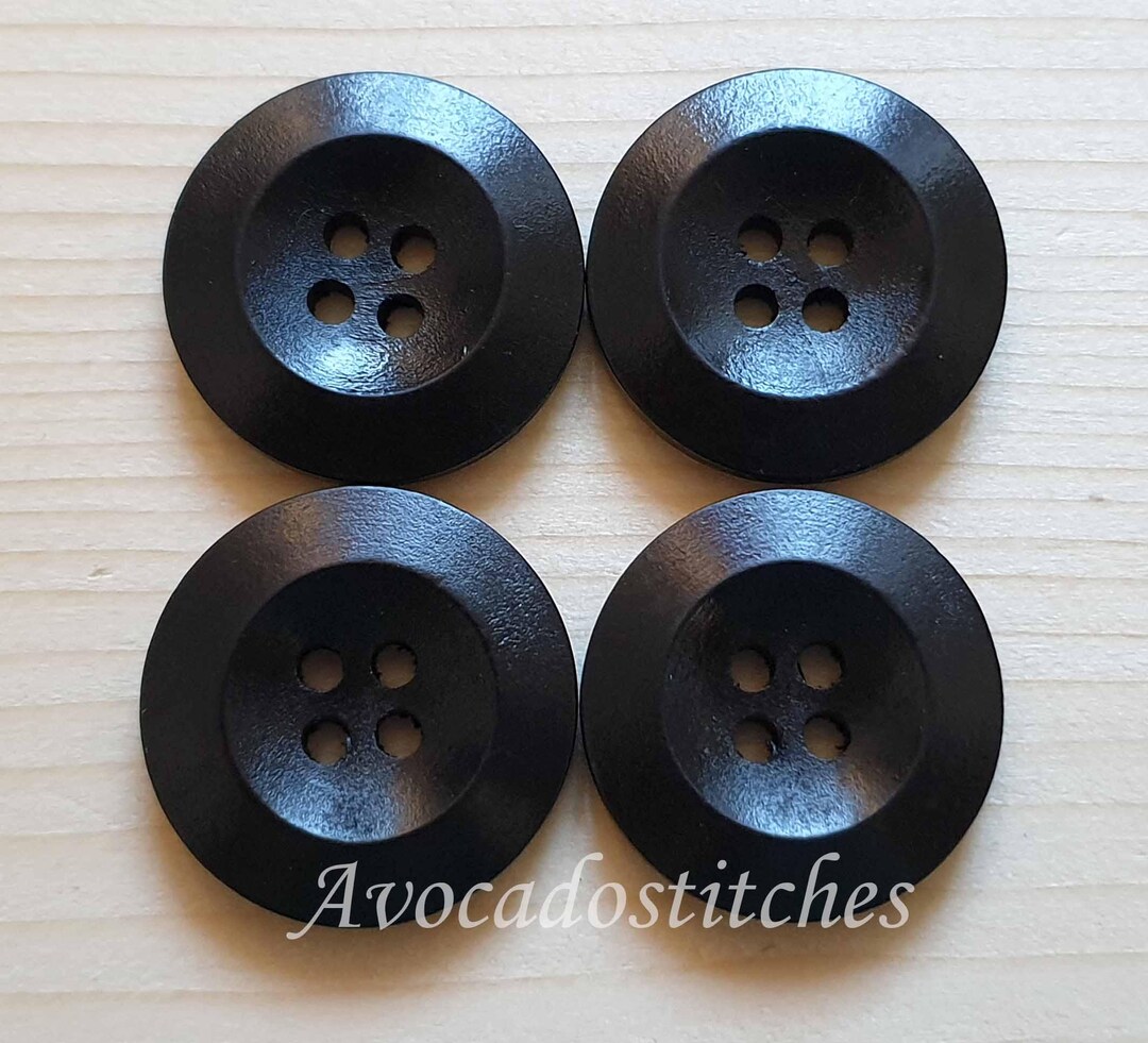 WEDGE EDGE BLACK / 12.5-25mm / Set of 10 Buttons / Wooden Buttons ...