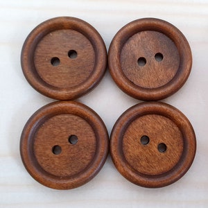 THIN EDGE BROWN / 13mm - 30mm / Wooden Buttons / 2-hole Buttons ...