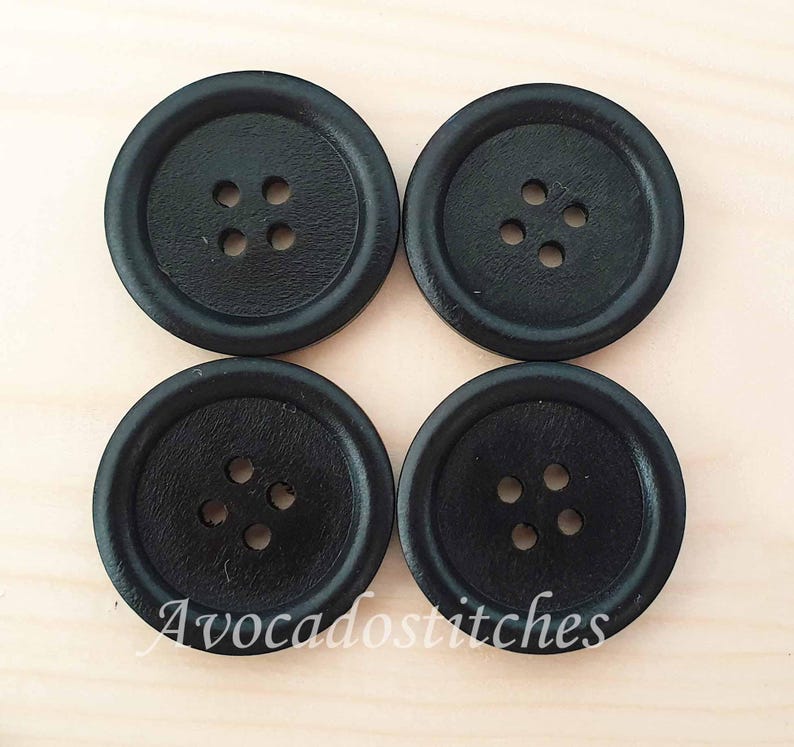 4-HOLE BLACK / 10-35mm / Wooden Buttons / Sewing Buttons - Etsy