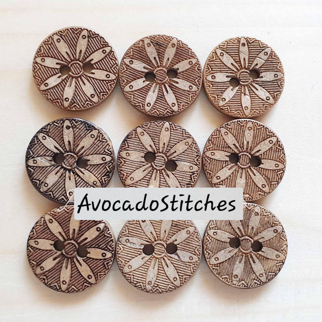 COCO ASTER / 12.5-20mm / Coconut Buttons / Sewing Buttons - Etsy