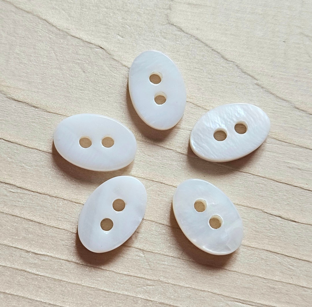 OVAL SEASHELL / 12*8mm / Set of 6 Buttons / MOP Shell Buttons / Sewing ...