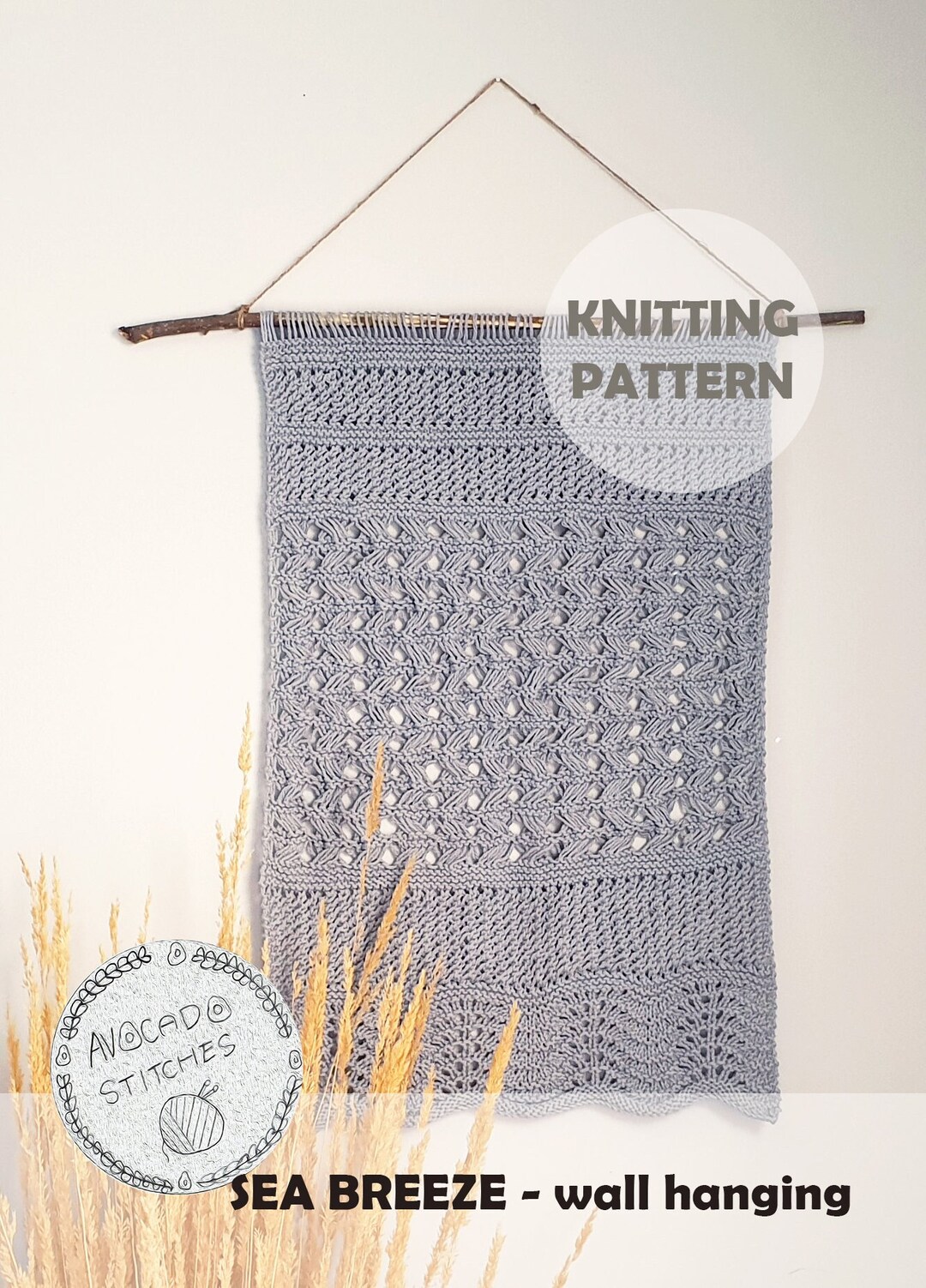 SEA BREEZE Wall Hanging (digital Knitting Pattern) / Knit Wall Hanging ...