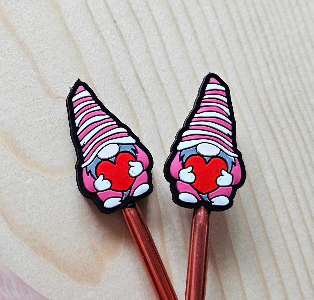 GNOME With HEART Stitch Stoppers / Knitting Needle Stoppers / Point ...