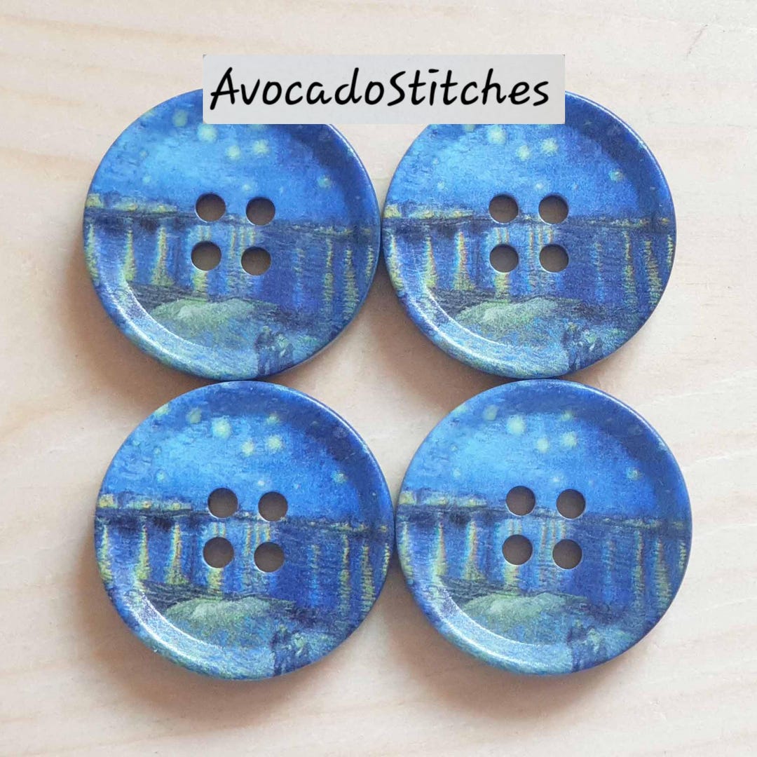 THE STARRY NIGHT / 22-30mm / Resin Buttons / Sewing Buttons - Etsy