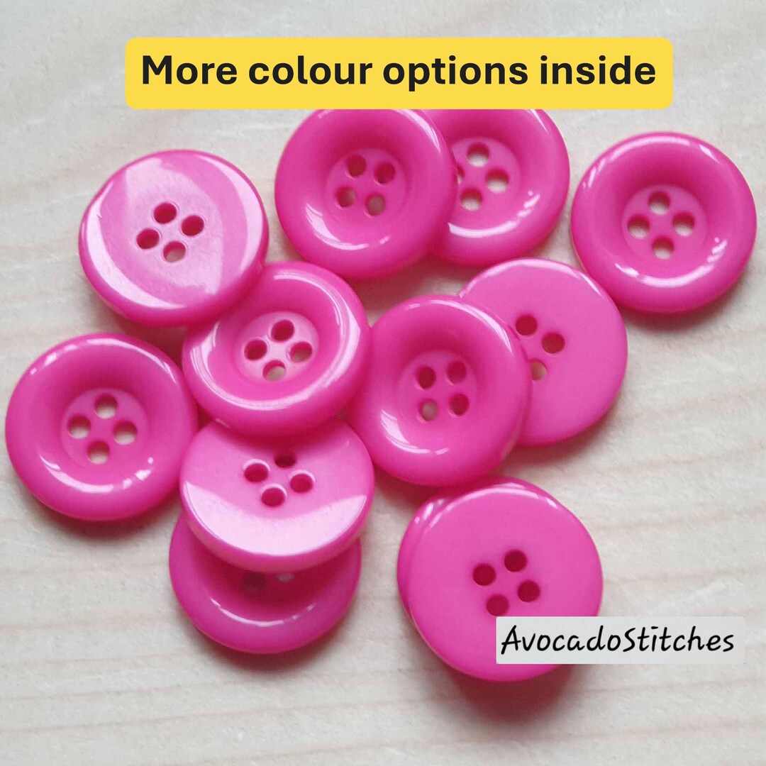 THICK EDGE RESIN Pink / 15-18mm / Resin Buttons / Sewing Buttons - Etsy