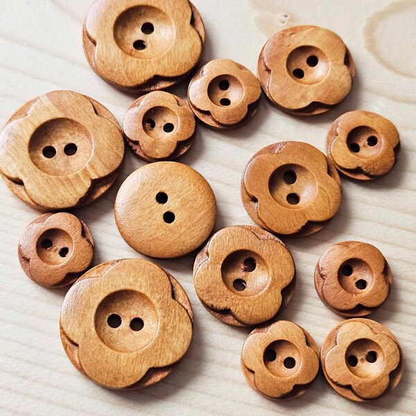 Round Wooden Buttons - Etsy