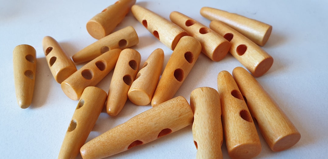 WOODEN TOGGLE PEACH / 40-50mm / Wooden Toggle Buttons / Sewing Buttons ...