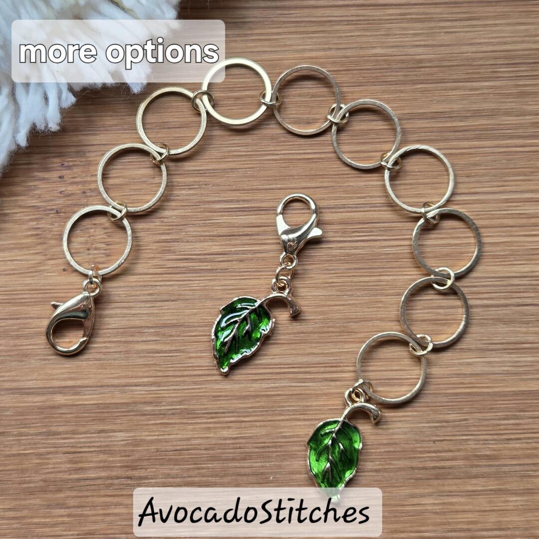 AUTUMN GLOW Row Counter Chain / Stitch Markers Chain / Knitting Notions ...