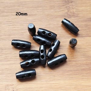WOODEN TOGGLE BLACK (flat) / 16-40mm / Wooden Toggle Buttons / Sewing ...