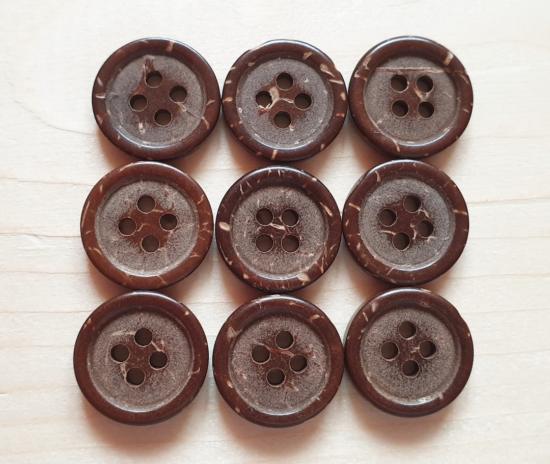COCO RAISED EDGE / 15mm - 8 Buttons / Coconut Buttons / Sewing Buttons ...