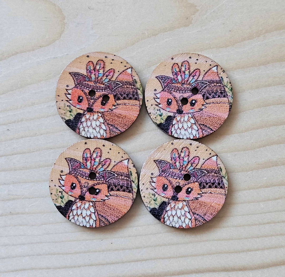 SQUIRREL KING / 25mm - 8 Buttons / Wooden Buttons / Sewing Buttons - Etsy