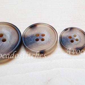 RESIN VINTAGE Tortoise Shell / 15-30mm / Resin Buttons / Sewing Buttons ...