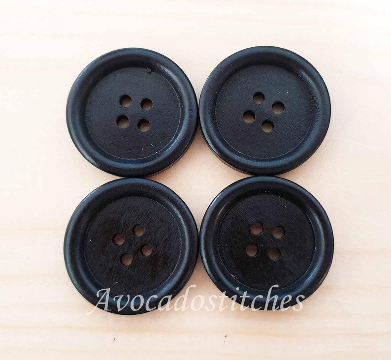 4-HOLE BLACK / 10-35mm / Wooden Buttons / Sewing Buttons - Etsy