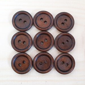 THIN EDGE BROWN / 13mm - 30mm / Wooden Buttons / 2-hole Buttons ...