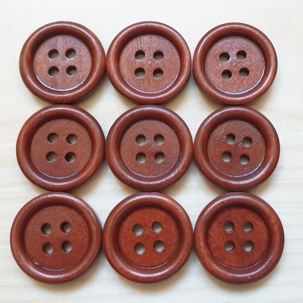 Brown Wood Buttons - Etsy