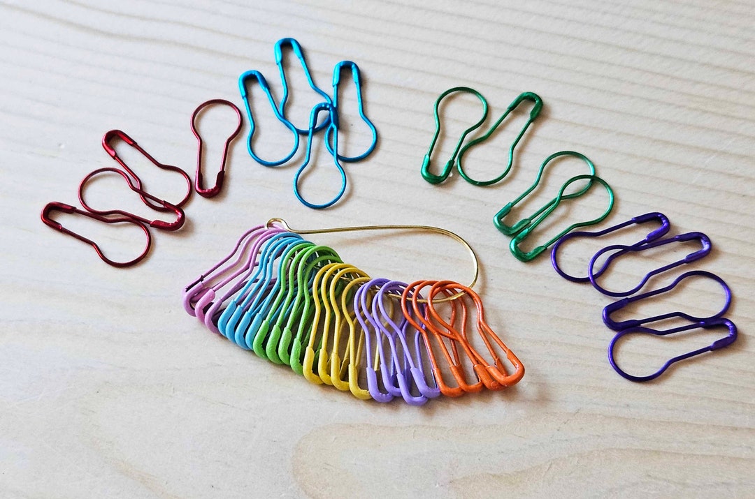 RAINBOW Bulb Pins / 40 Pcs / Crochet Knitting Stitch Markers / Notions ...