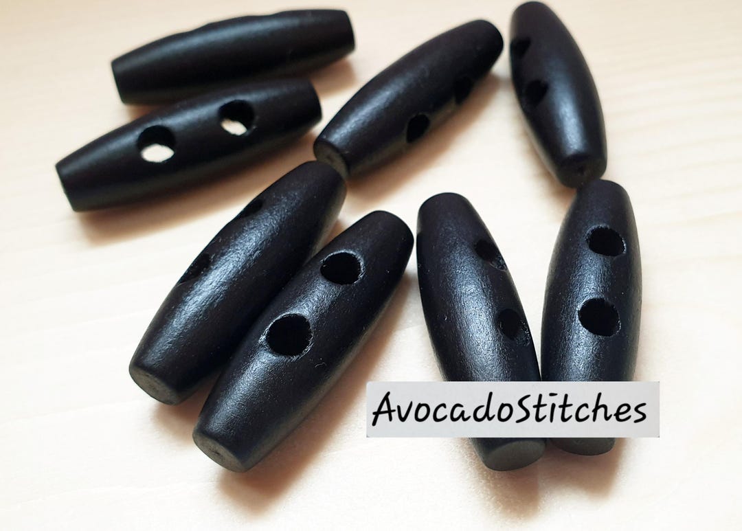 WOODEN TOGGLE BLACK (truncated) / 16-40mm / Wooden Toggle Buttons ...