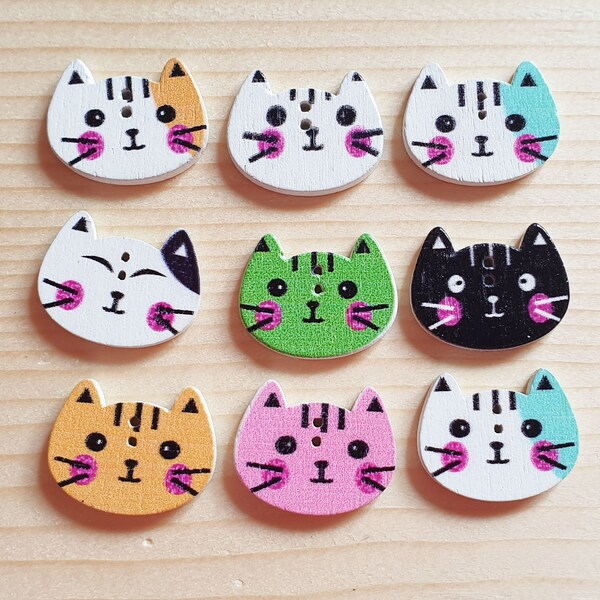 Cat Buttons - Etsy