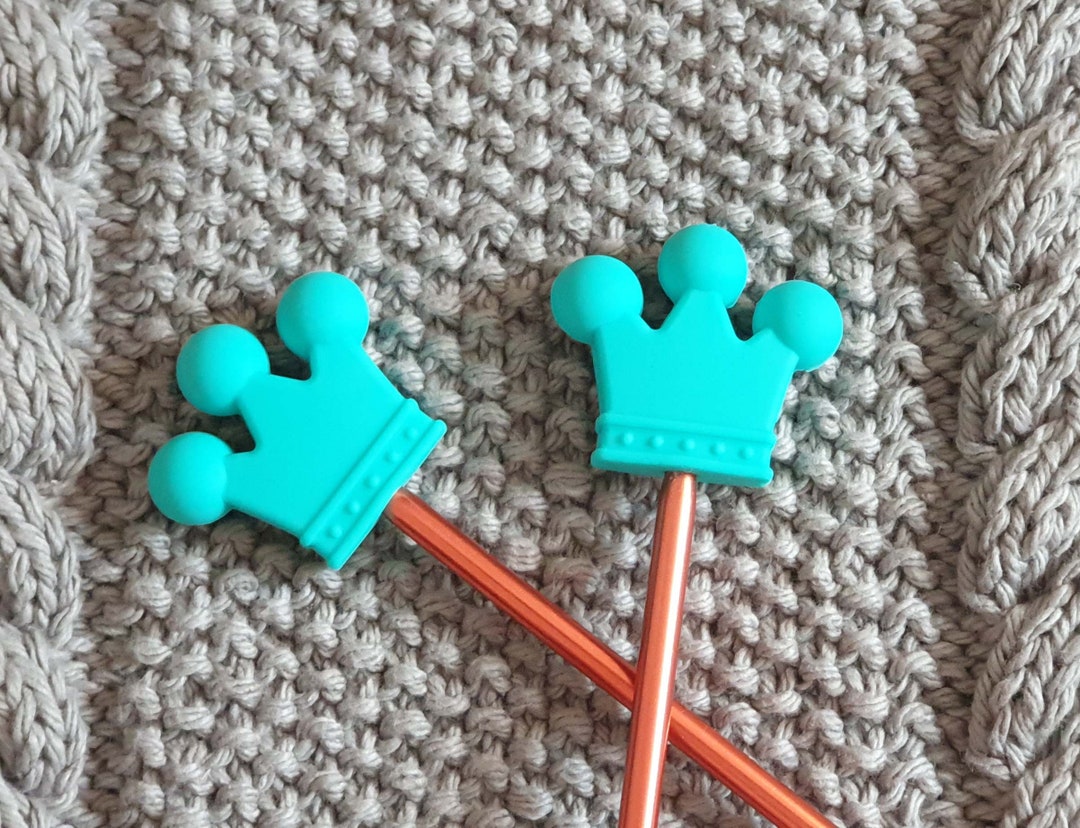 ROYAL CROWN Stitch Stoppers / Knitting Needle Stoppers / Point ...