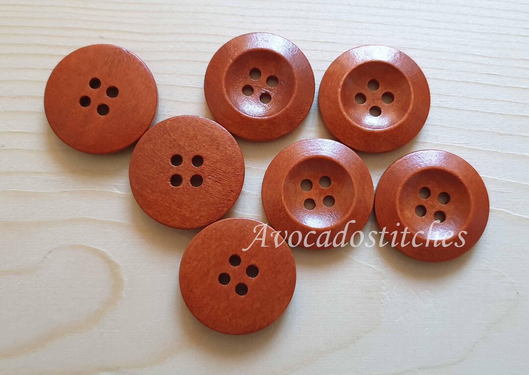 WEDGE EDGE Cinnamon Brown / 15-20mm / Set of 10 Buttons / Orange Brown ...