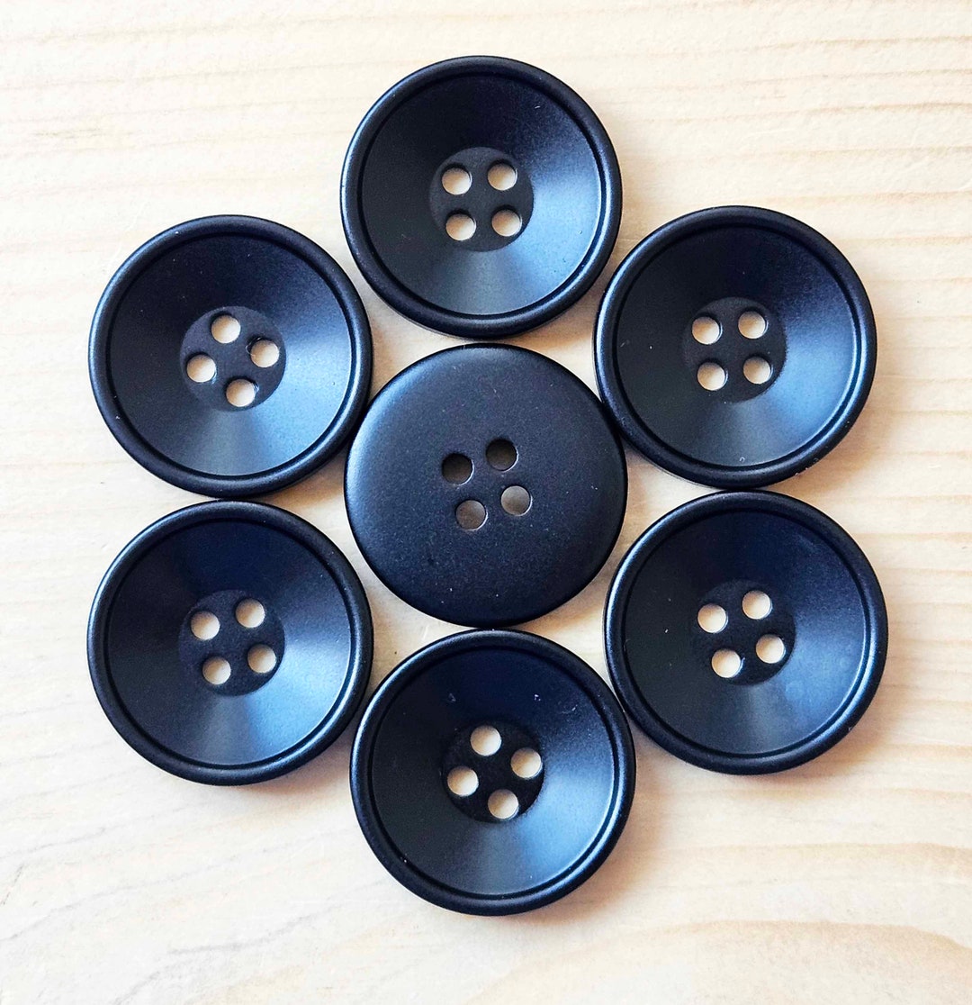Clearance // BLACK RESIN / 25mm / Set of 4 Buttons / Korean Style Resin ...