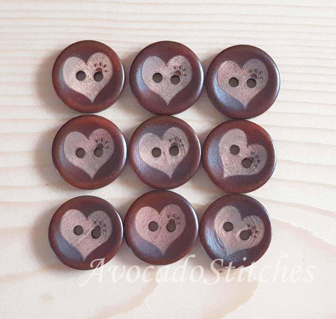 Avodesigns LOVE PAW / 20mm / Wooden Buttons / Sewing Buttons - Etsy