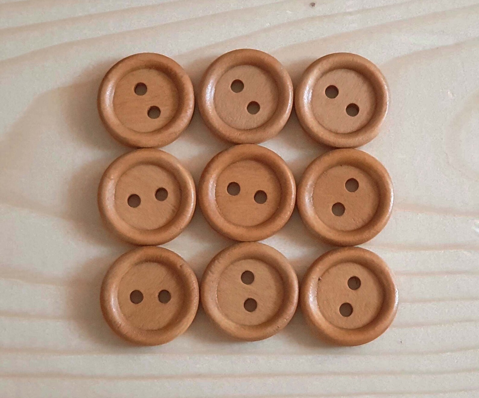 THIN EDGE BROWN / 13mm - 30mm / Wooden Buttons / 2-hole Buttons ...