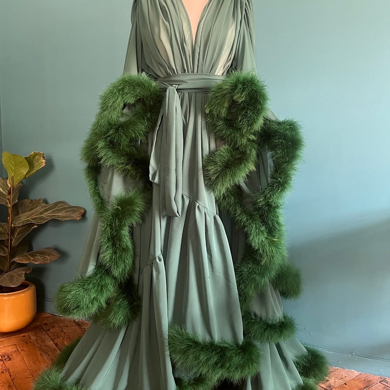 Old Hollywood Green Robe - Etsy UK