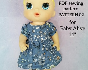 Bell Sleeve Dress Sewing Pattern for Baby Alive 12 - Etsy