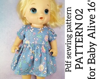 Bell Sleeve Dress Sewing Pattern for Baby Alive 12 - Etsy