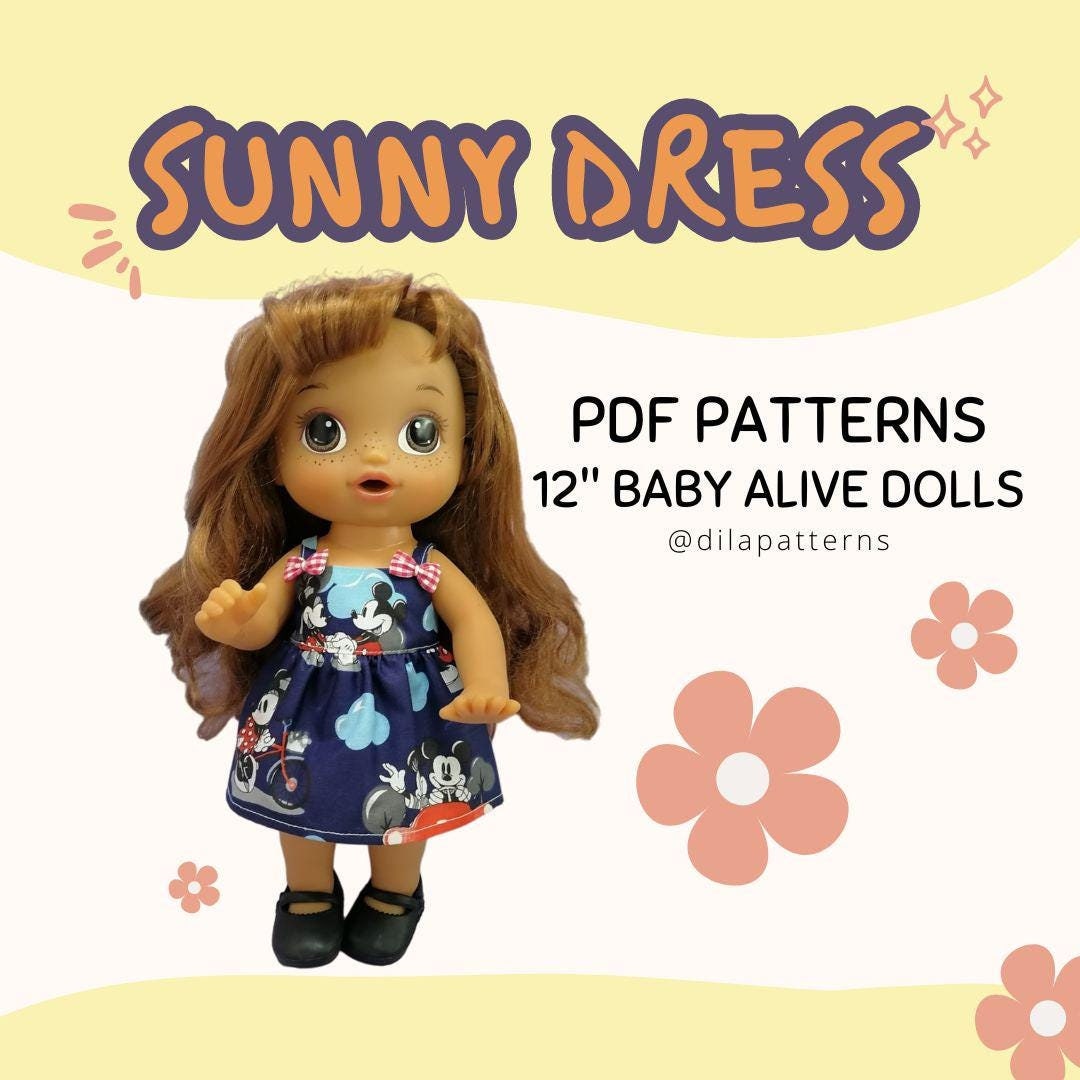 Sunny Dress (PDF Sewing Patterns) for 12" Baby Alive - Etsy