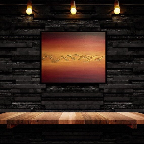 RED GOLD ART Red Gold Painting Red Painting Abstract Art | Etsy