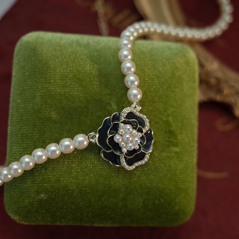 Vintage Pearl Choker Necklace Collar Pearl Necklace Vintage Jewelry