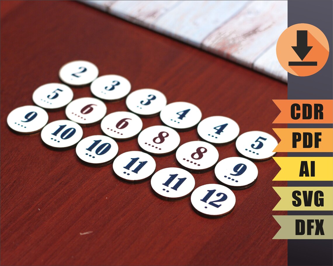 Number tokens for Settlers of Catan template Wooden and | Etsy