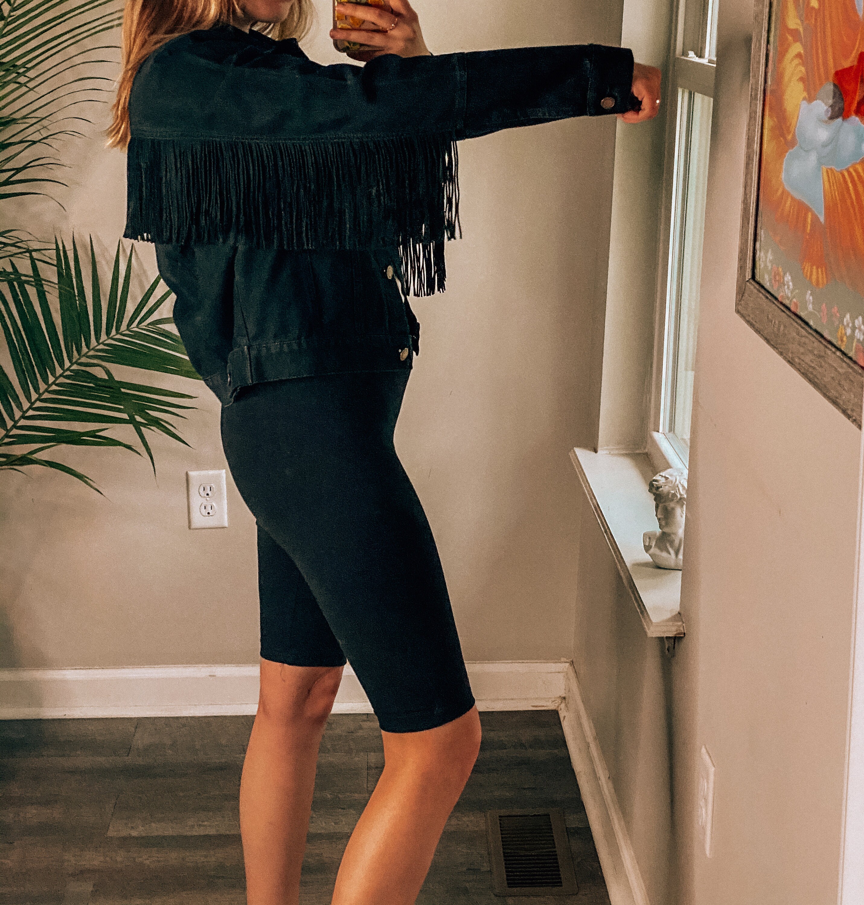 Bike Shorts / Black Long Cotton Bike Shorts / Biker Shorts | Etsy