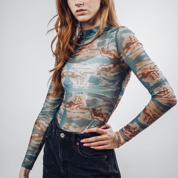 Womens Sheer Tops - Etsy