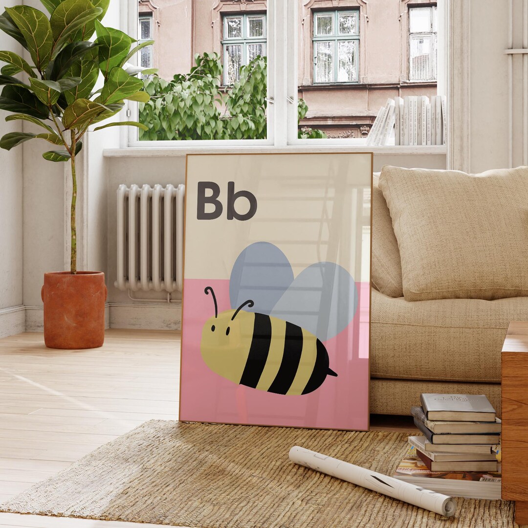 B, Bumblebee, Alphabet Illustration, Digital Downloads, Art Print, Gift ...