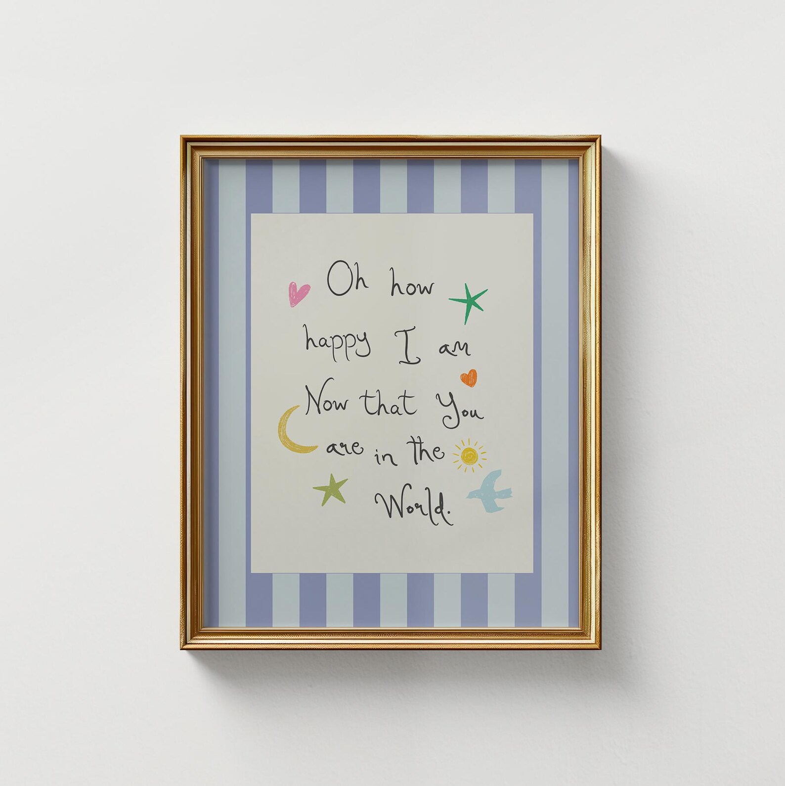 How Happy I Am Now Art Print: Nursery Illustration, Trendy Wall ...