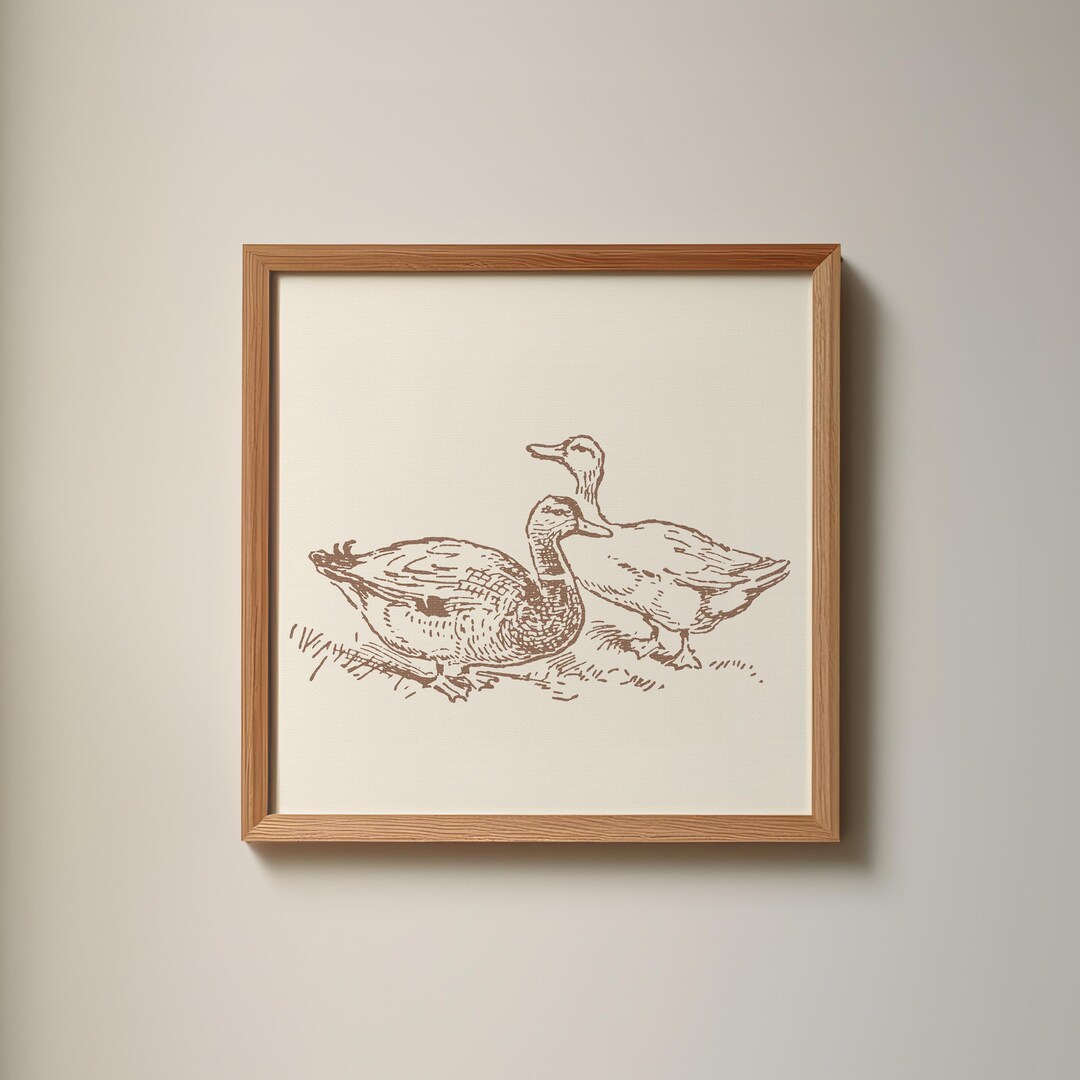 Brown Ducks Square Art Print, INSTANT Digital Downloadable, Wall Art ...