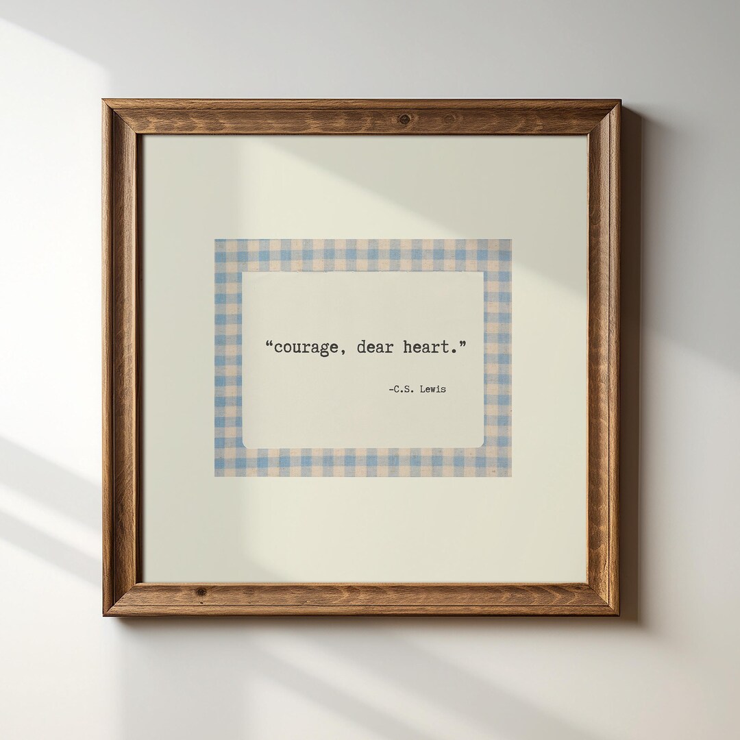 Courage Dear Heart, Scripture, Art Print: Decor Illustration, Digital ...