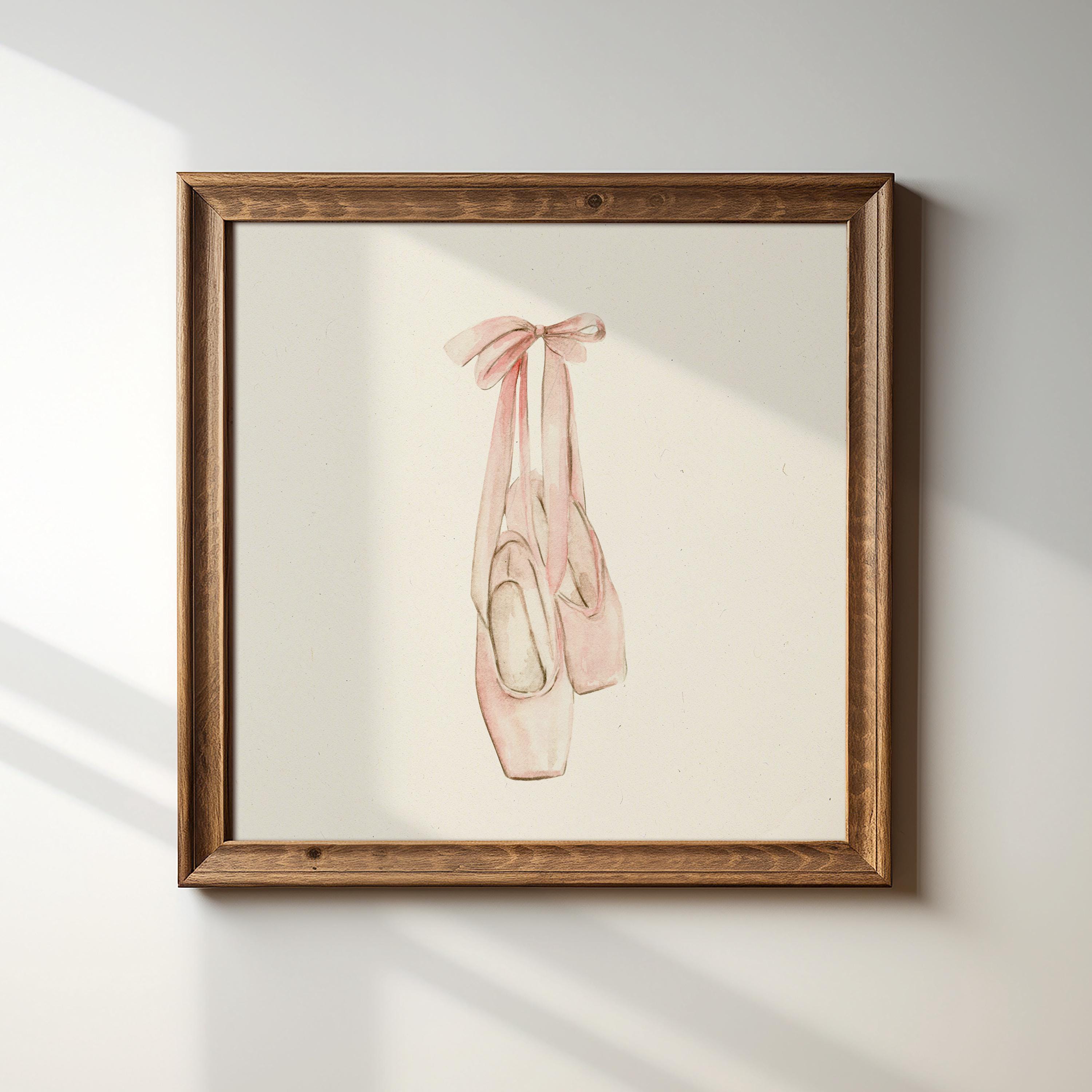 Ballet Slipper Print, Watercolor Illustration, Nursery Decor, Digital ...