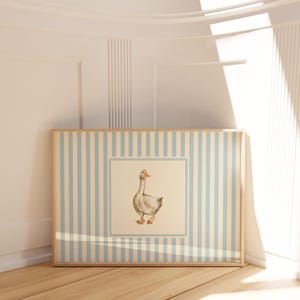 Minimalist French Blue Goose Horizontal Print, INSTANT Digital Download ...