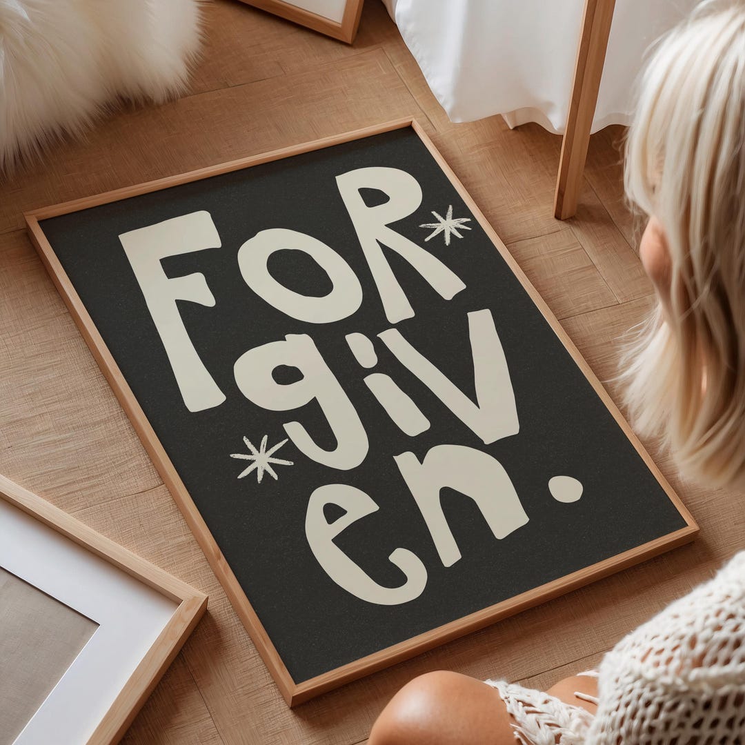 Forgiven Black and White Art Print, Digital Print, Wall Art, Trendy ...