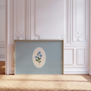 Blue Floral Watercolor Print: Cottagecore Botanical Art, Digital ...