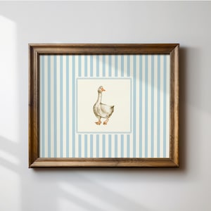 Minimalist French Blue Goose Horizontal Print, INSTANT Digital Download ...