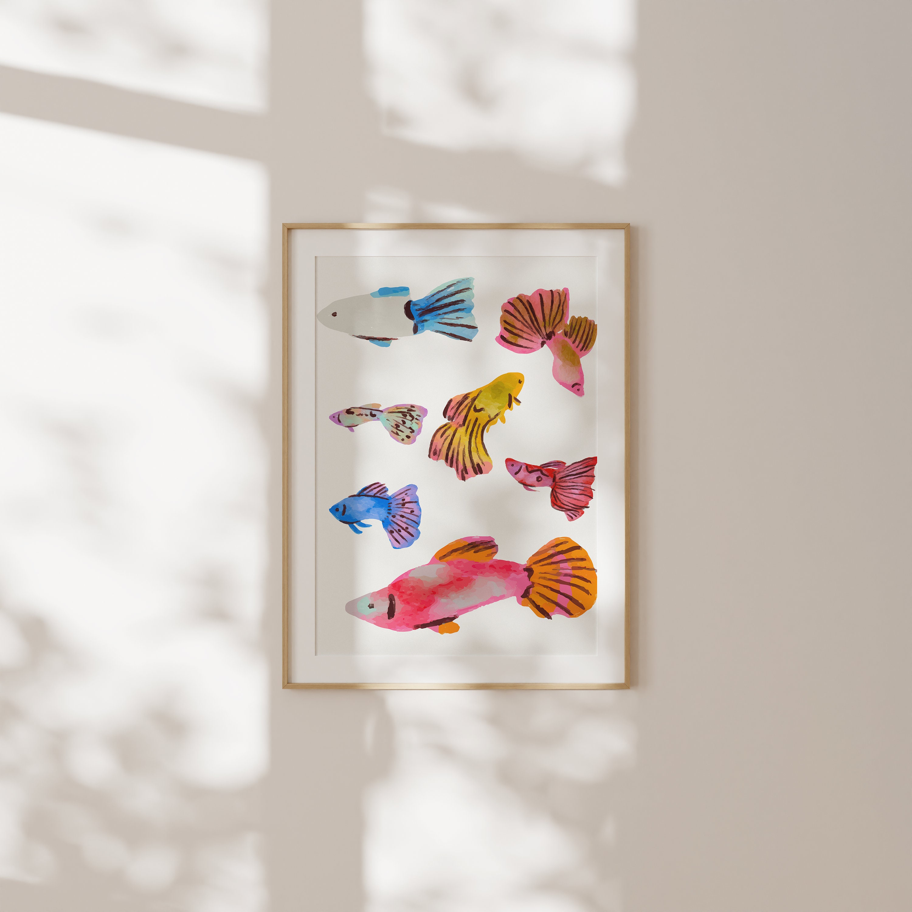 Watercolor Fish Art Print Digital Downloadable Wall Art - Etsy