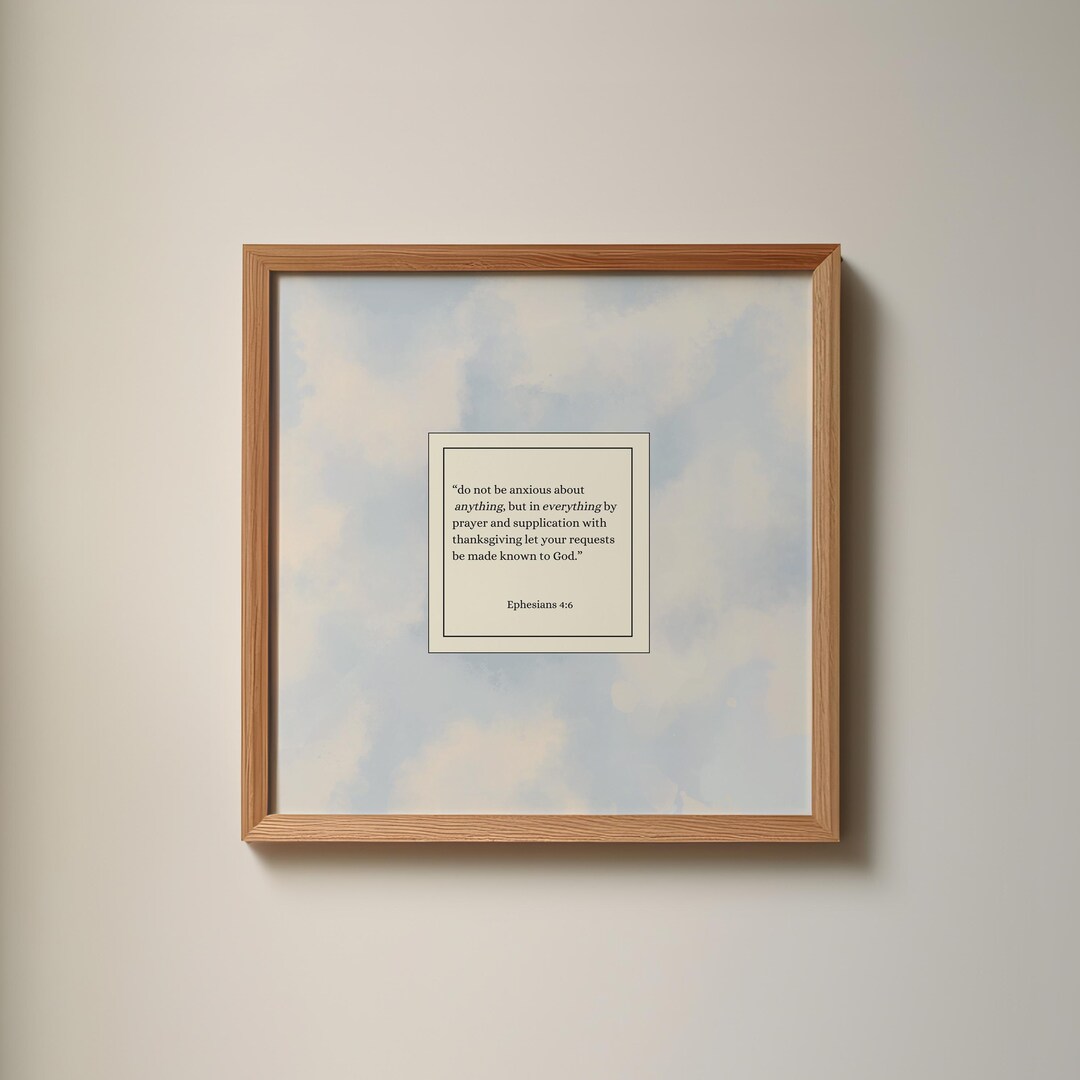 Do Not Be Anxious Scripture Print: Thin Line Art, Digital Downloads ...