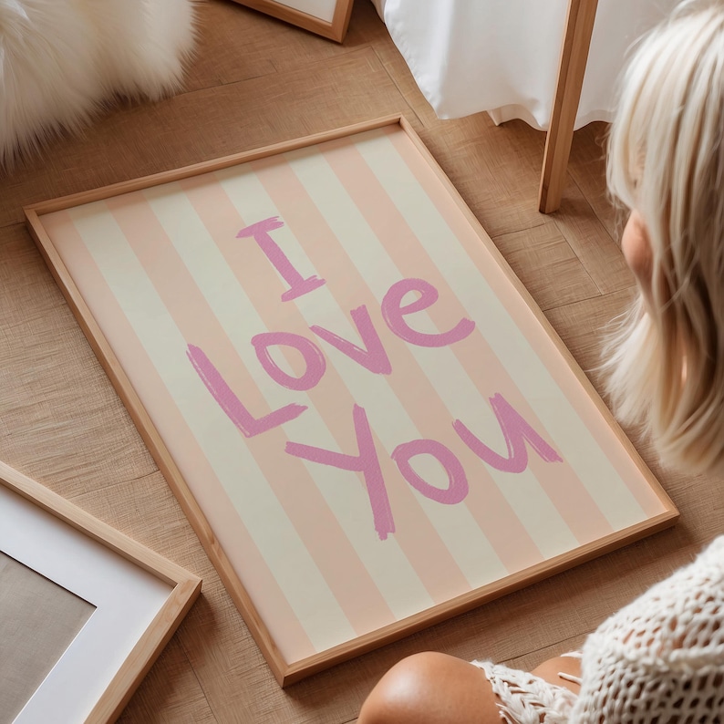 I Love You Art Print: Valentine's Day Wall Decor, Digital Downloads ...